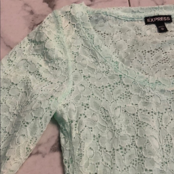 Express | Tops | Express Lace Mint Green Top | Poshmark